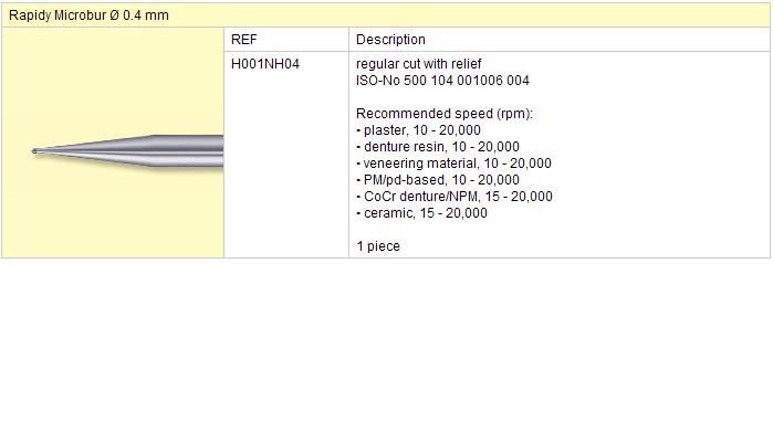 Fréza Rapidy 0,4 mm | Krbec Dent s.r.o.